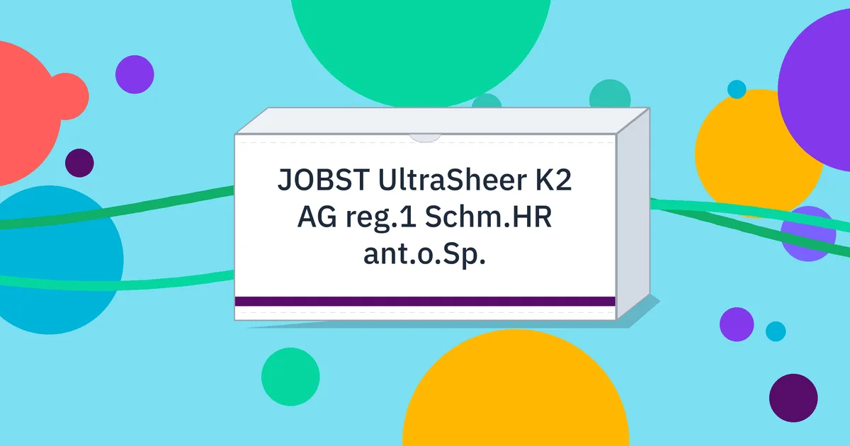 Symbolbild: Packung mit der Aufschrift JOBST UltraSheer K2 AG reg.1 Schm.HR ant.o.Sp. (PZN 13146567) – Verfügbarkeit und Bezug in Apotheken in Frankfurt am Main