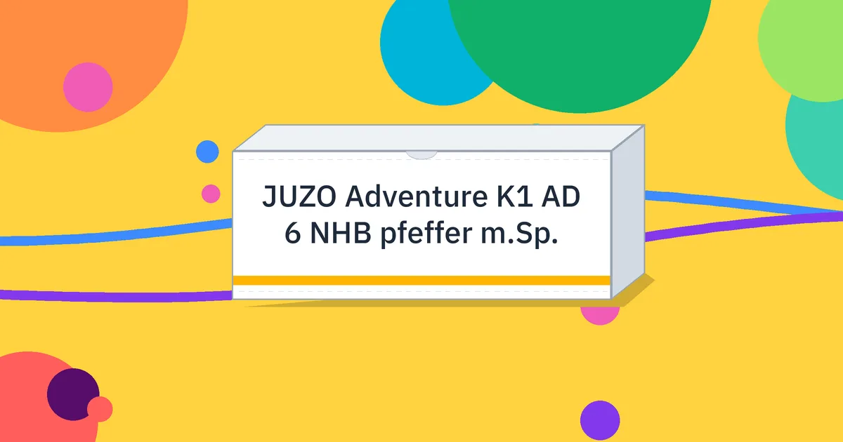 Symbolbild: Packung mit der Aufschrift JUZO Adventure K1 AD 6 NHB pfeffer m.Sp. (PZN 14974935) – Verfügbarkeit und Bezug in Apotheken in Frankfurt am Main