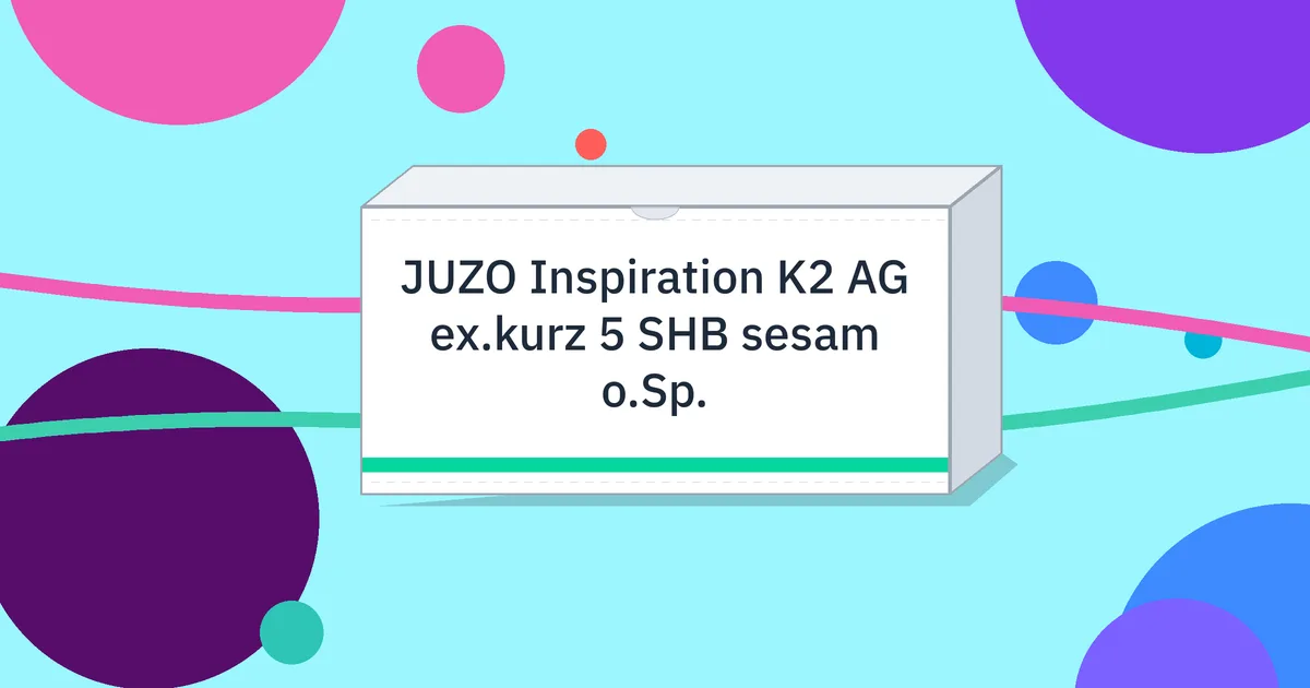 Symbolbild: Packung mit der Aufschrift JUZO Inspiration K2 AG ex.kurz 5 SHB sesam o.Sp. (PZN 14951986) – Verfügbarkeit und Bezug in Apotheken in Frankfurt am Main