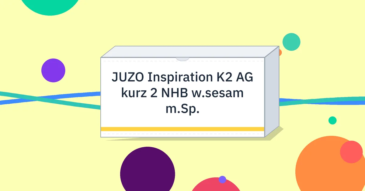 Symbolbild: Packung mit der Aufschrift JUZO Inspiration K2 AG kurz 2 NHB w.sesam m.Sp. (PZN 14948079) – Verfügbarkeit und Bezug in Apotheken in Frankfurt am Main
