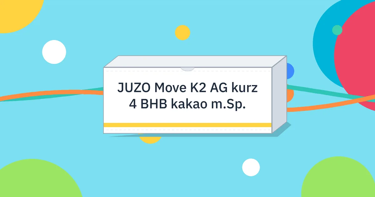 Symbolbild: Packung mit der Aufschrift JUZO Move K2 AG kurz 4 BHB kakao m.Sp. (PZN 18559854) – Verfügbarkeit und Bezug in Apotheken in Frankfurt am Main