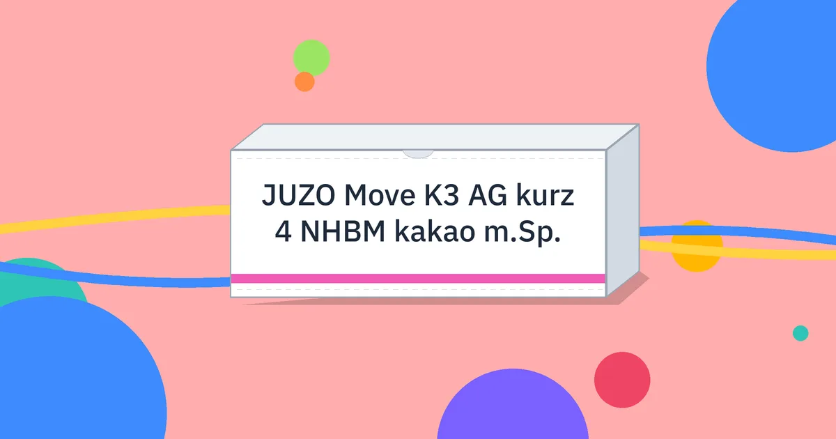 Symbolbild: Packung mit der Aufschrift JUZO Move K3 AG kurz 4 NHBM kakao m.Sp. (PZN 18590657) – Verfügbarkeit und Bezug in Apotheken in Frankfurt am Main