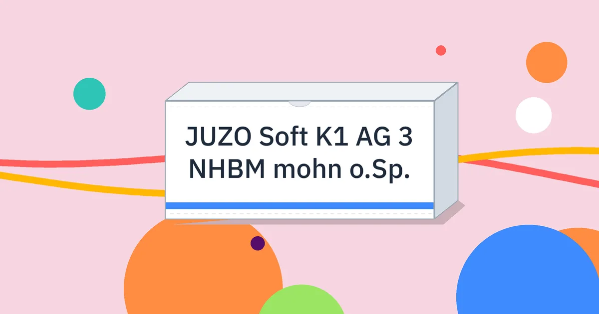 Symbolbild: Packung mit der Aufschrift JUZO Soft K1 AG 3 NHBM mohn o.Sp. (PZN 14995630) – Verfügbarkeit und Bezug in Apotheken in Frankfurt am Main