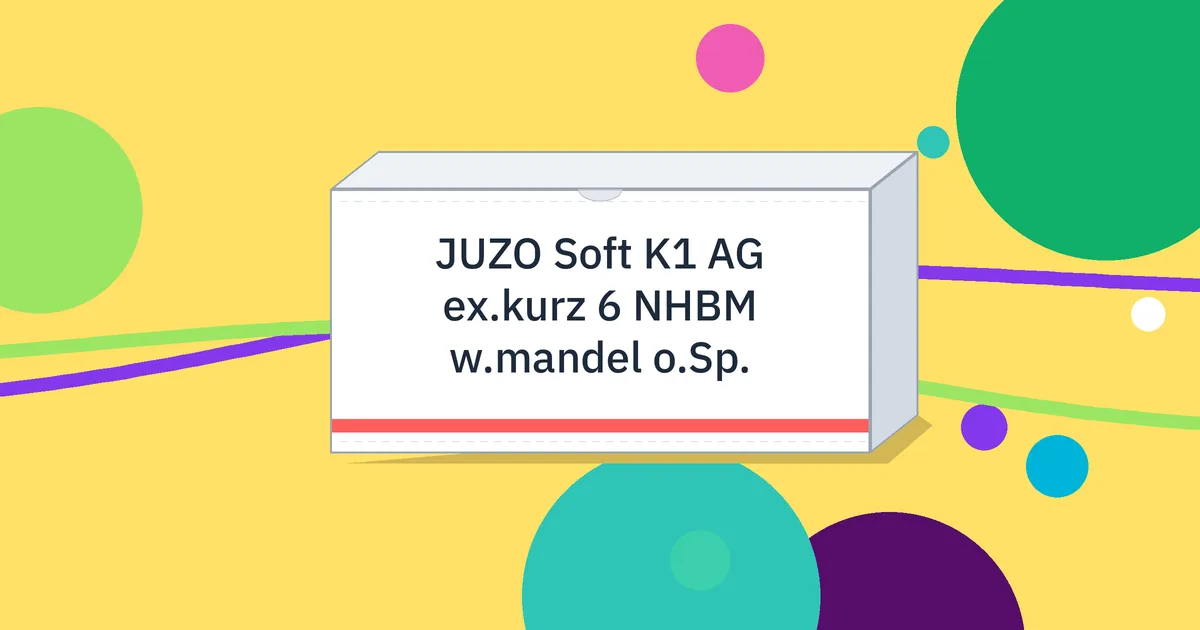 Symbolbild: Packung mit der Aufschrift JUZO Soft K1 AG ex.kurz 6 NHBM w.mandel o.Sp. (PZN 15018129) – Verfügbarkeit und Bezug in Apotheken in Frankfurt am Main