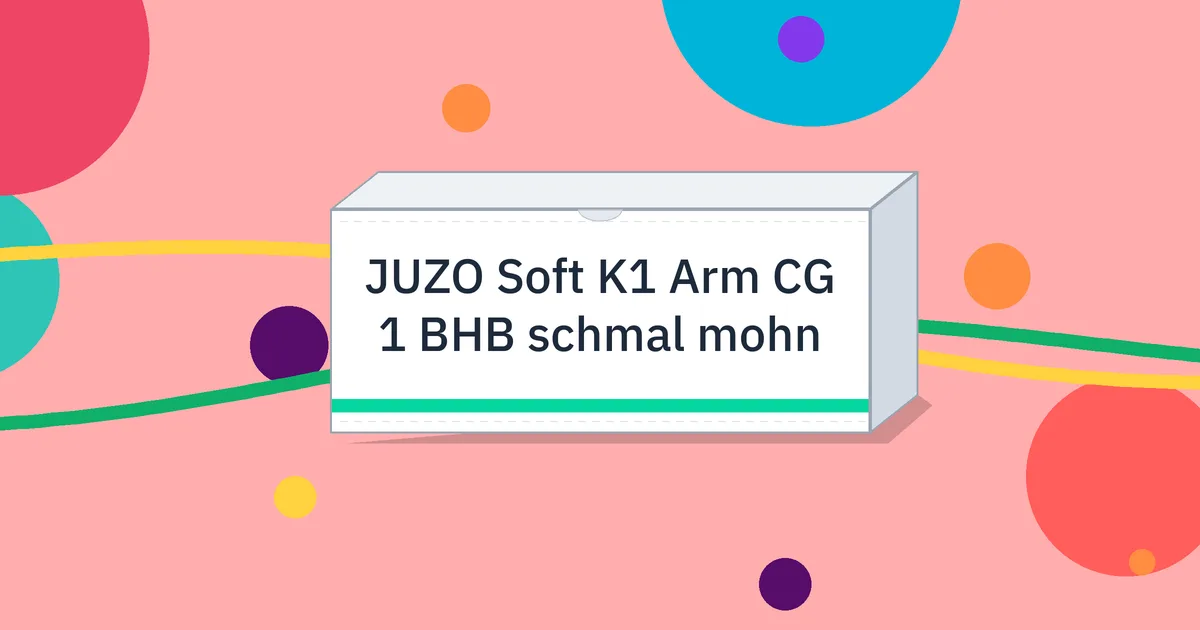 Symbolbild: Packung mit der Aufschrift JUZO Soft K1 Arm CG 1 BHB schmal mohn (PZN 15507928) – Verfügbarkeit und Bezug in Apotheken in Frankfurt am Main