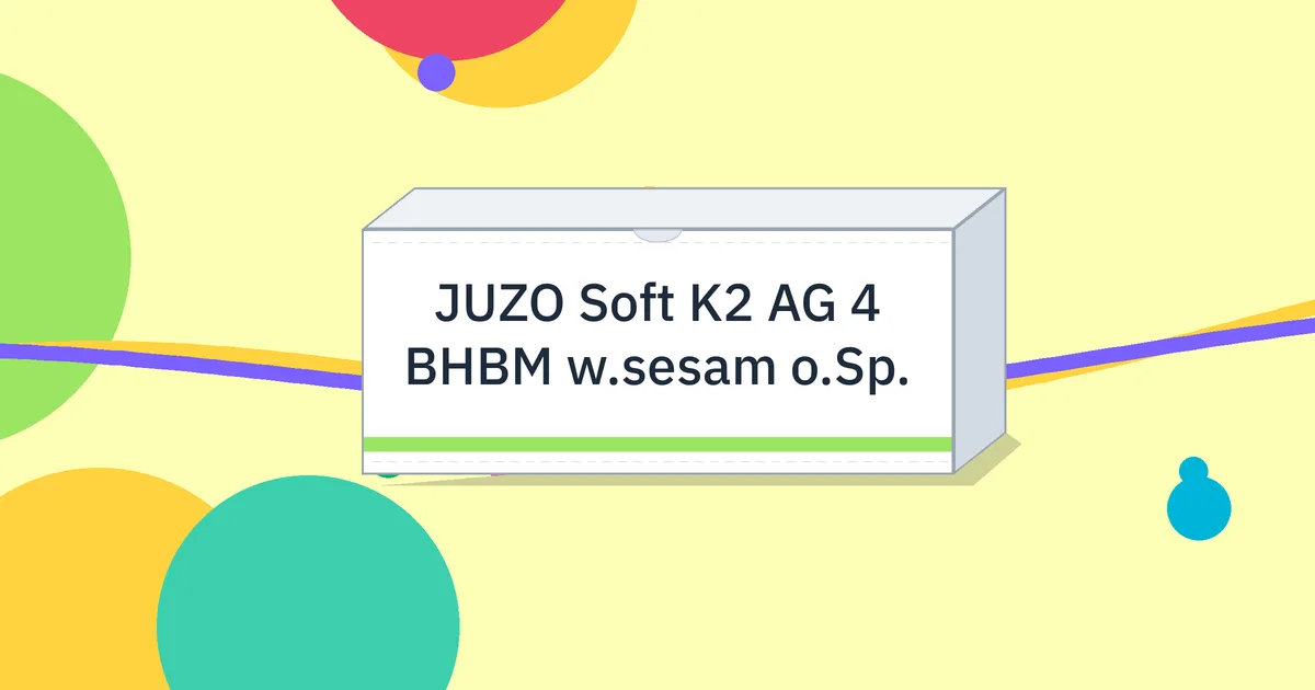 Symbolbild: Packung mit der Aufschrift JUZO Soft K2 AG 4 BHBM w.sesam o.Sp. (PZN 14868794) – Verfügbarkeit und Bezug in Apotheken in Frankfurt am Main