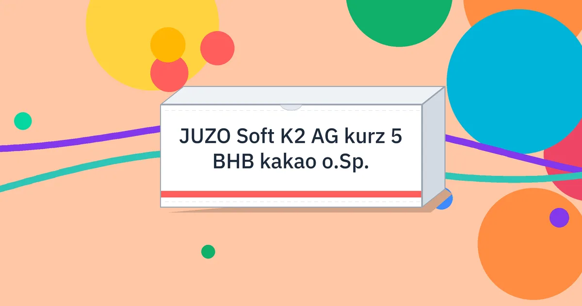 Symbolbild: Packung mit der Aufschrift JUZO Soft K2 AG kurz 5 BHB kakao o.Sp. (PZN 14827192) – Verfügbarkeit und Bezug in Apotheken in Frankfurt am Main