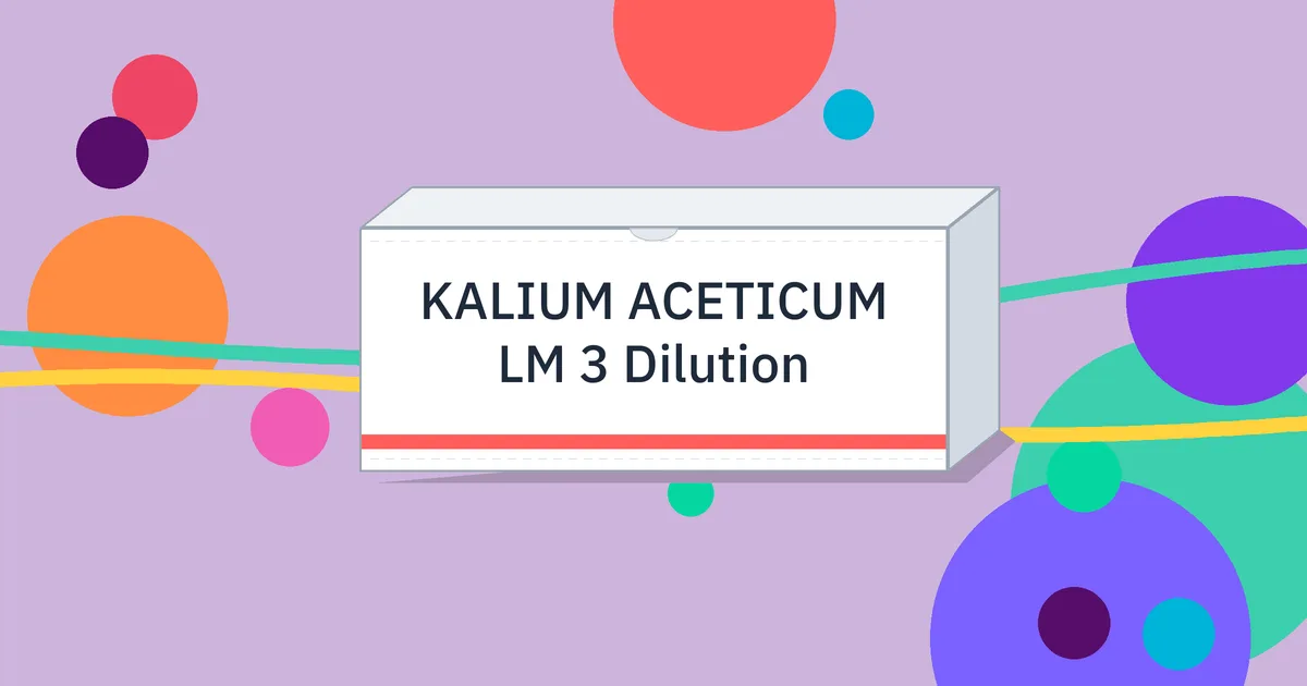 Symbolbild: Packung mit der Aufschrift KALIUM ACETICUM LM 3 Dilution (PZN 12916460) – Verfügbarkeit und Bezug in Apotheken in Frankfurt am Main