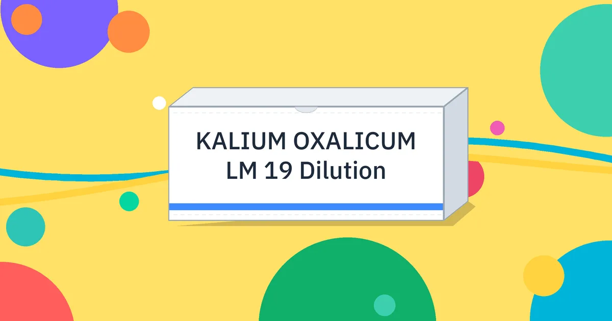 Symbolbild: Packung mit der Aufschrift KALIUM OXALICUM LM 19 Dilution (PZN 12923721) – Verfügbarkeit und Bezug in Apotheken in Frankfurt am Main