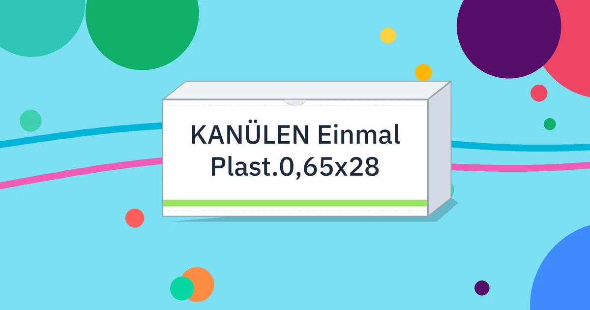 Symbolbild: Packung mit der Aufschrift KANÜLEN Einmal Plast.0,65x28 (PZN 01964378) – Verfügbarkeit und Bezug in Apotheken in Frankfurt am Main