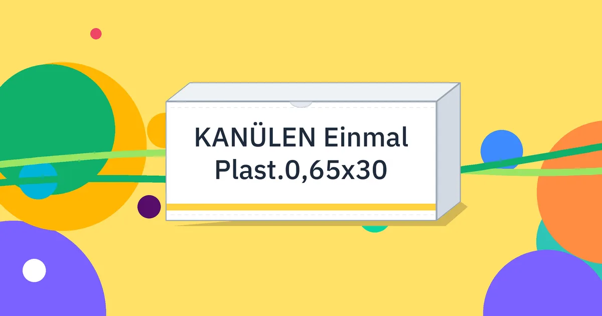 Symbolbild: Packung mit der Aufschrift KANÜLEN Einmal Plast.0,65x30 (PZN 01729080) – Verfügbarkeit und Bezug in Apotheken in Frankfurt am Main
