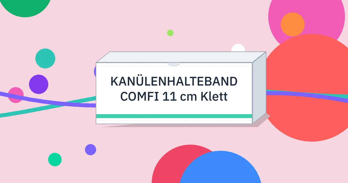 Symbolbild: Packung mit der Aufschrift KANÜLENHALTEBAND COMFI 11 cm Klett (PZN 12542491) – Verfügbarkeit und Bezug in Apotheken in Frankfurt am Main