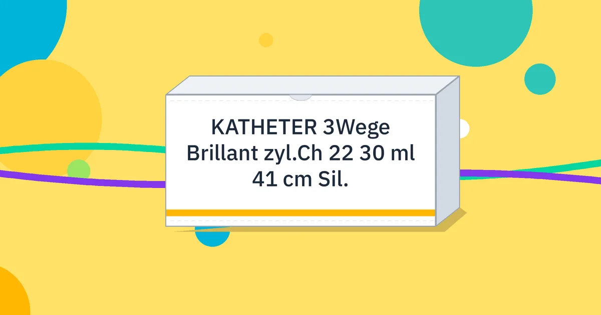 Symbolbild: Packung mit der Aufschrift KATHETER 3Wege Brillant zyl.Ch 22 30 ml 41 cm Sil. (PZN 09377373) – Verfügbarkeit und Bezug in Apotheken in Frankfurt am Main