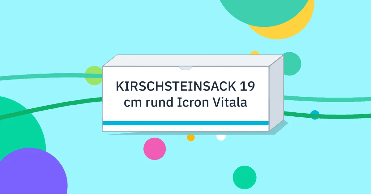 Symbolbild: Packung mit der Aufschrift KIRSCHSTEINSACK 19 cm rund Icron Vitala (PZN 03647162) – Verfügbarkeit und Bezug in Apotheken in Frankfurt am Main