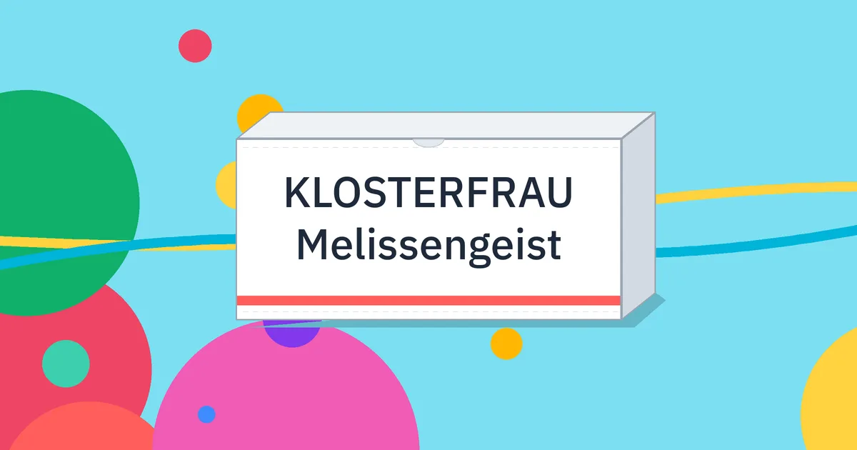 Symbolbild: Packung mit der Aufschrift KLOSTERFRAU Melissengeist (PZN 00580440) – Verfügbarkeit und Bezug in Apotheken in Frankfurt am Main