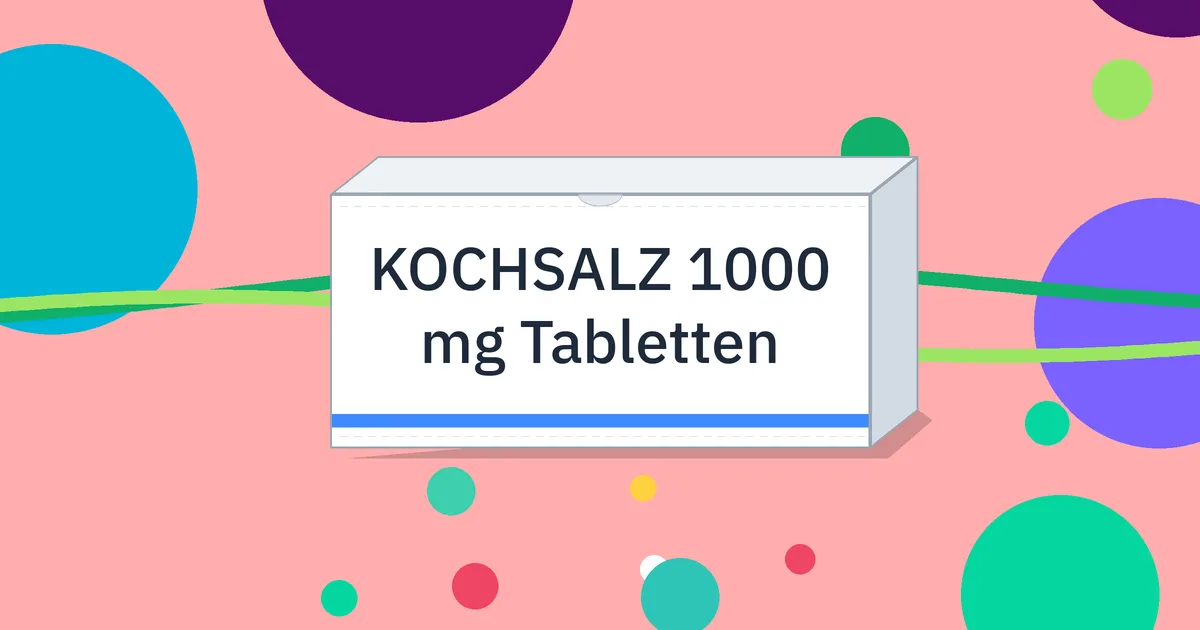Symbolbild: Packung mit der Aufschrift KOCHSALZ 1000 mg Tabletten (PZN 11287499) – Verfügbarkeit und Bezug in Apotheken in Frankfurt am Main