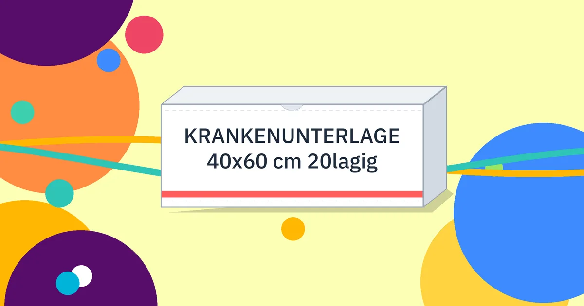 Symbolbild: Packung mit der Aufschrift KRANKENUNTERLAGE 40x60 cm 20lagig (PZN 07041290) – Verfügbarkeit und Bezug in Apotheken in Frankfurt am Main
