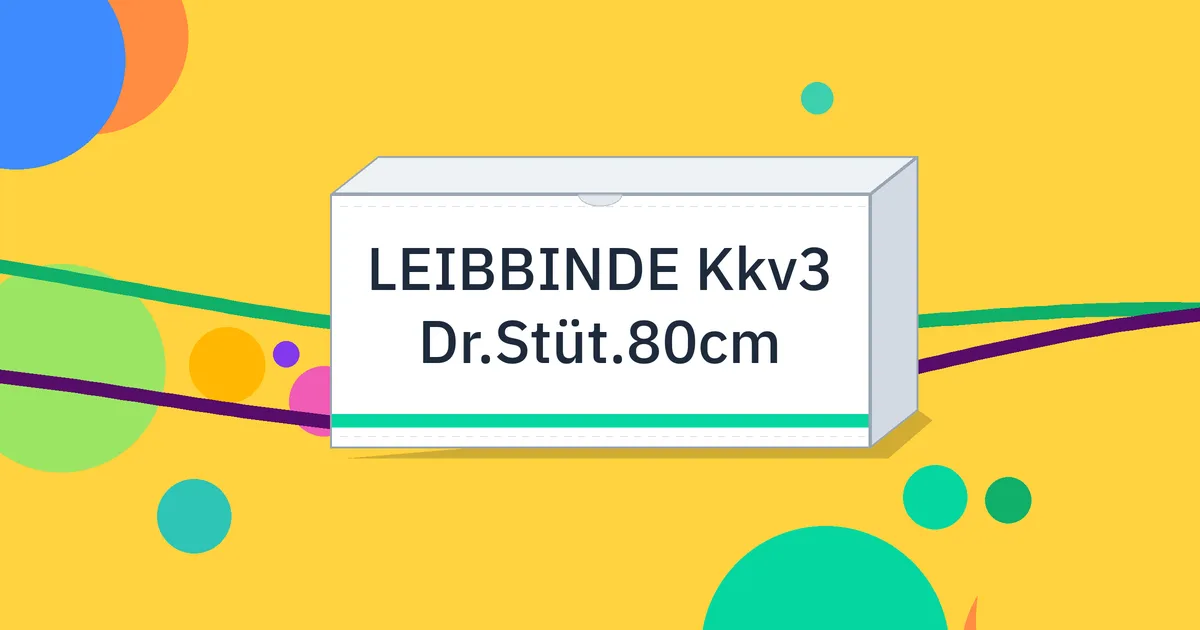 Symbolbild: Packung mit der Aufschrift LEIBBINDE Kkv3 Dr.Stüt.80cm (PZN 01731929) – Verfügbarkeit und Bezug in Apotheken in Frankfurt am Main