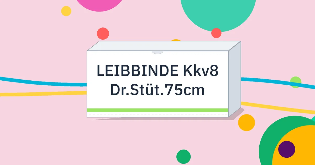 Symbolbild: Packung mit der Aufschrift LEIBBINDE Kkv8 Dr.Stüt.75cm (PZN 01732231) – Verfügbarkeit und Bezug in Apotheken in Frankfurt am Main
