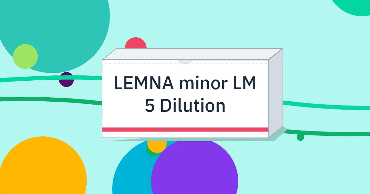 Symbolbild: Packung mit der Aufschrift LEMNA minor LM 5 Dilution (PZN 13524897) – Verfügbarkeit und Bezug in Apotheken in Frankfurt am Main