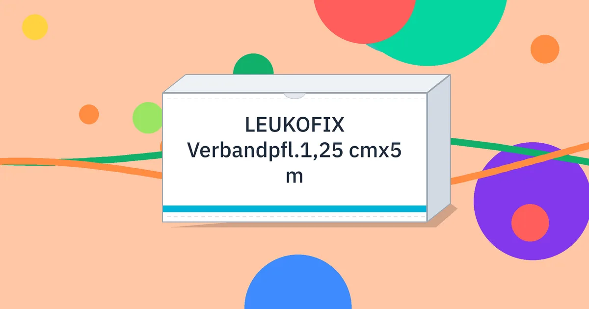 Symbolbild: Packung mit der Aufschrift LEUKOFIX Verbandpfl.1,25 cmx5 m (PZN 04593379) – Verfügbarkeit und Bezug in Apotheken in Frankfurt am Main