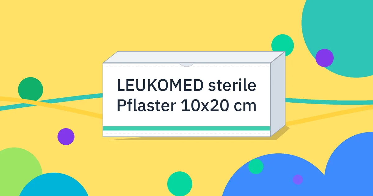 Symbolbild: Packung mit der Aufschrift LEUKOMED sterile Pflaster 10x20 cm (PZN 01050827) – Verfügbarkeit und Bezug in Apotheken in Frankfurt am Main