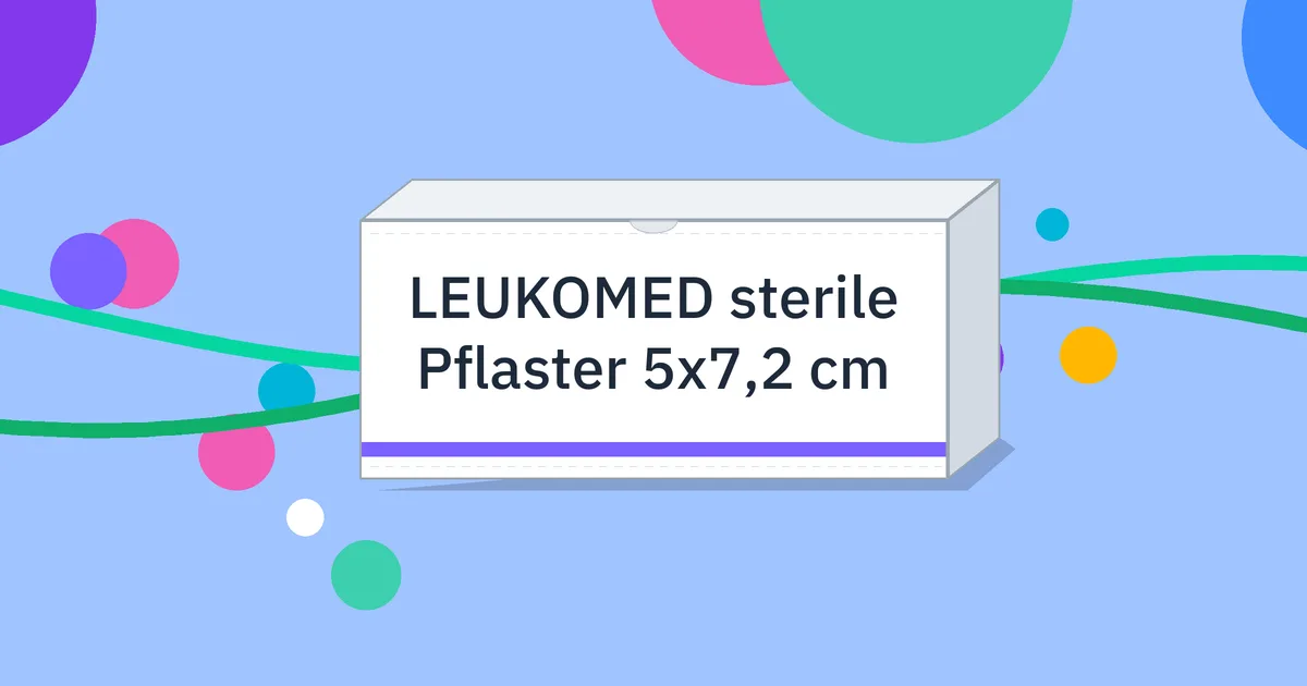 Symbolbild: Packung mit der Aufschrift LEUKOMED sterile Pflaster 5x7,2 cm (PZN 19701515) – Verfügbarkeit und Bezug in Apotheken in Frankfurt am Main