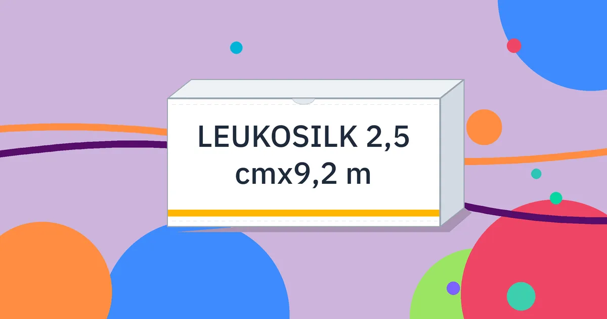 Symbolbild: Packung mit der Aufschrift LEUKOSILK 2,5 cmx9,2 m (PZN 19768873) – Verfügbarkeit und Bezug in Apotheken in Frankfurt am Main