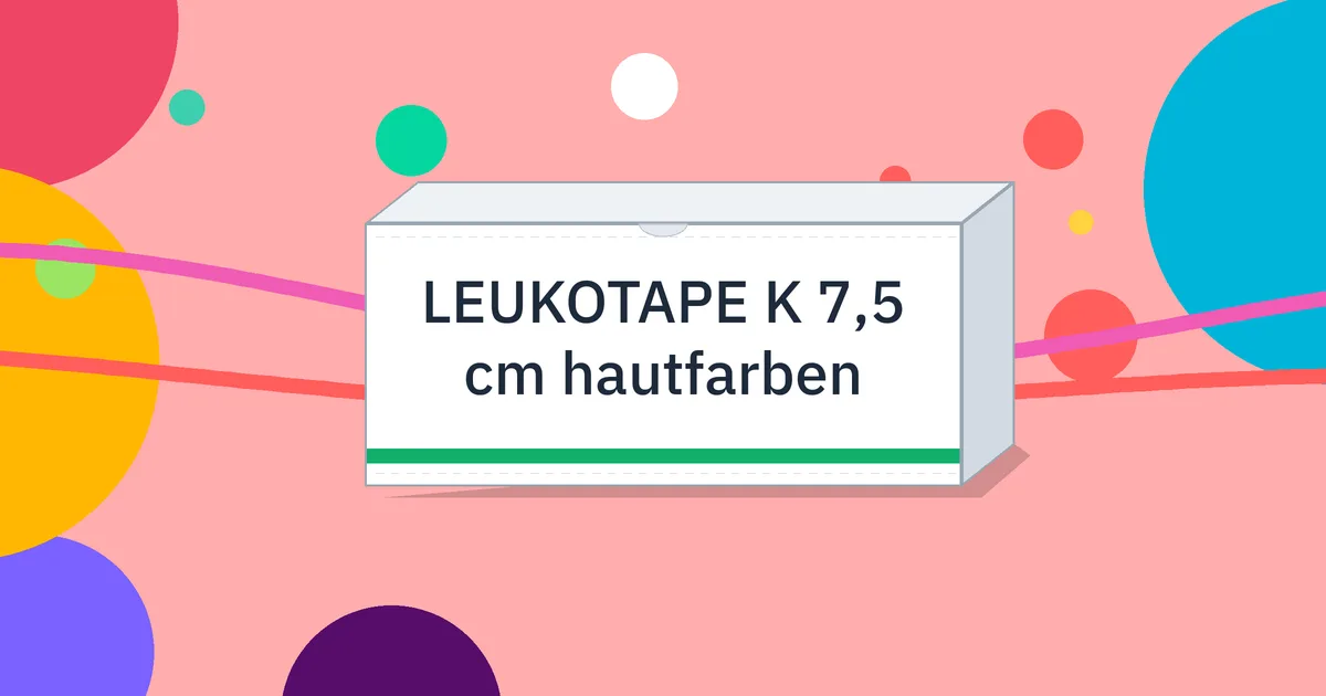 Symbolbild: Packung mit der Aufschrift LEUKOTAPE K 7,5 cm hautfarben (PZN 12655574) – Verfügbarkeit und Bezug in Apotheken in Frankfurt am Main