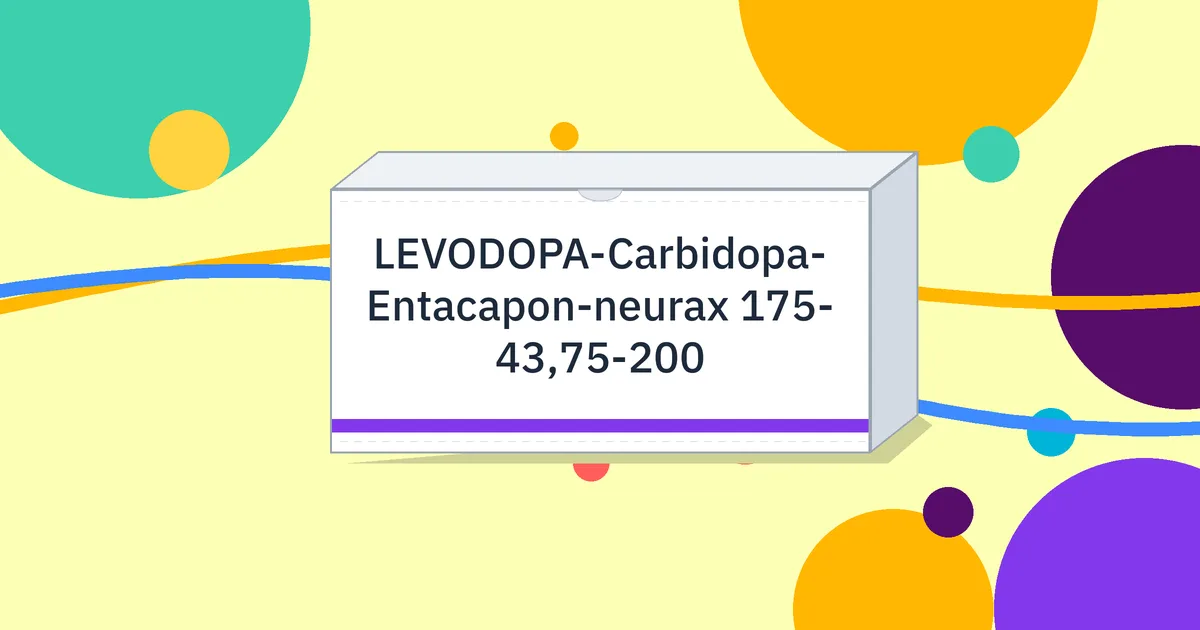 Symbolbild: Packung mit der Aufschrift LEVODOPA-Carbidopa-Entacapon-neurax 175-43,75-200 (PZN 10352935) – Verfügbarkeit und Bezug in Apotheken in Frankfurt am Main