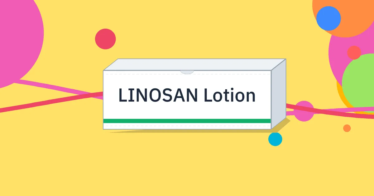 Symbolbild: Packung mit der Aufschrift LINOSAN Lotion (PZN 09295103) – Verfügbarkeit und Bezug in Apotheken in Frankfurt am Main