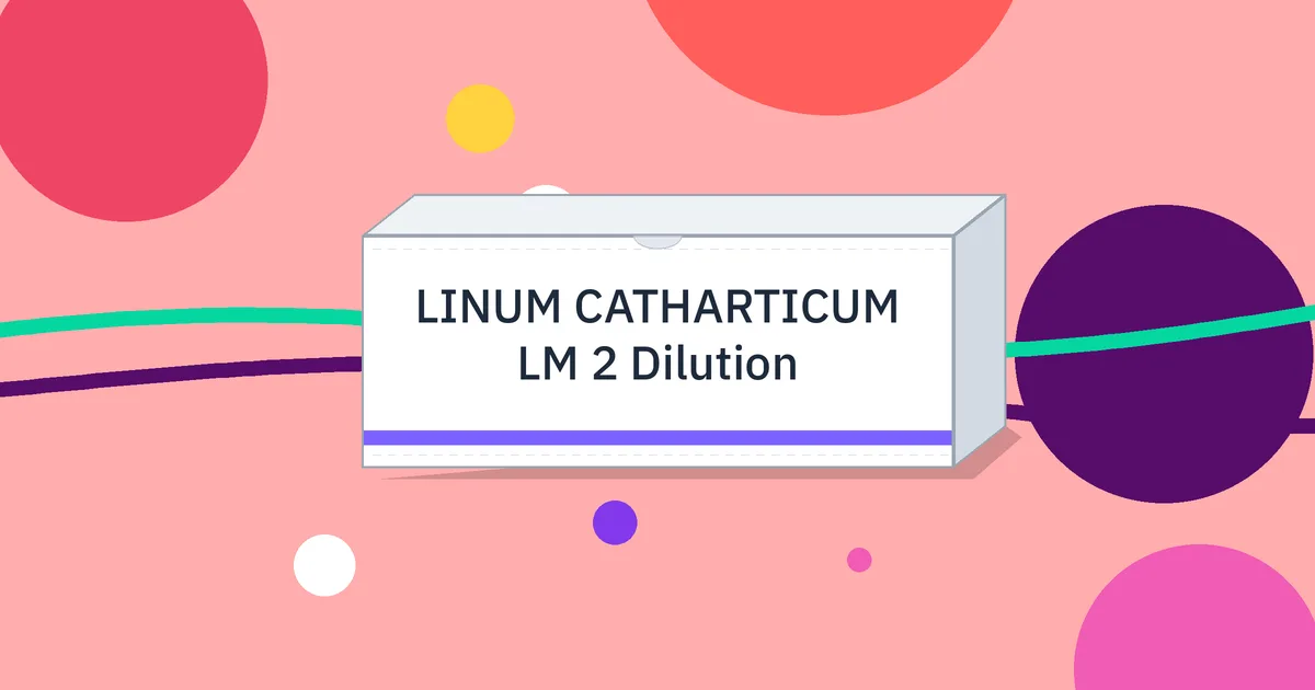 Symbolbild: Packung mit der Aufschrift LINUM CATHARTICUM LM 2 Dilution (PZN 13529972) – Verfügbarkeit und Bezug in Apotheken in Frankfurt am Main