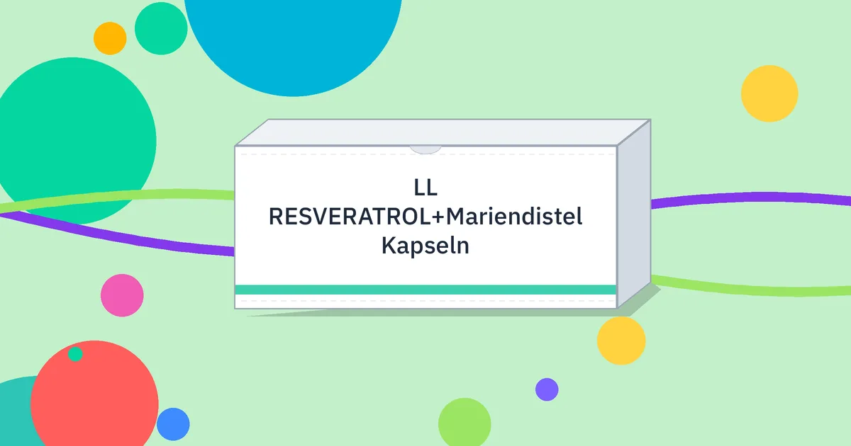 Symbolbild: Packung mit der Aufschrift LL RESVERATROL+Mariendistel Kapseln (PZN 20403970) – Verfügbarkeit und Bezug in Apotheken in Frankfurt am Main