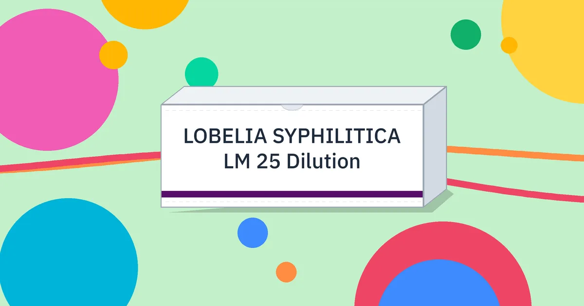Symbolbild: Packung mit der Aufschrift LOBELIA SYPHILITICA LM 25 Dilution (PZN 13534921) – Verfügbarkeit und Bezug in Apotheken in Frankfurt am Main