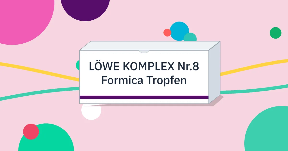 Symbolbild: Packung mit der Aufschrift LÖWE KOMPLEX Nr.8 Formica Tropfen (PZN 03068814) – Verfügbarkeit und Bezug in Apotheken in Frankfurt am Main