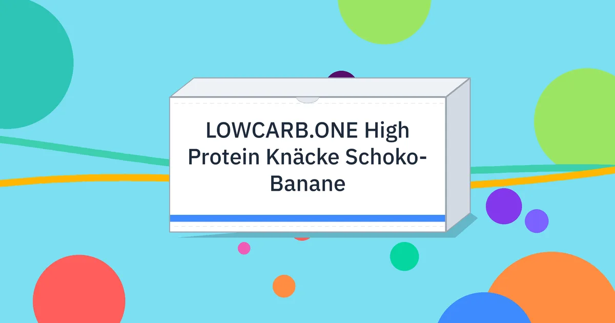 Symbolbild: Packung mit der Aufschrift LOWCARB.ONE High Protein Knäcke Schoko-Banane (PZN 16082224) – Verfügbarkeit und Bezug in Apotheken in Frankfurt am Main