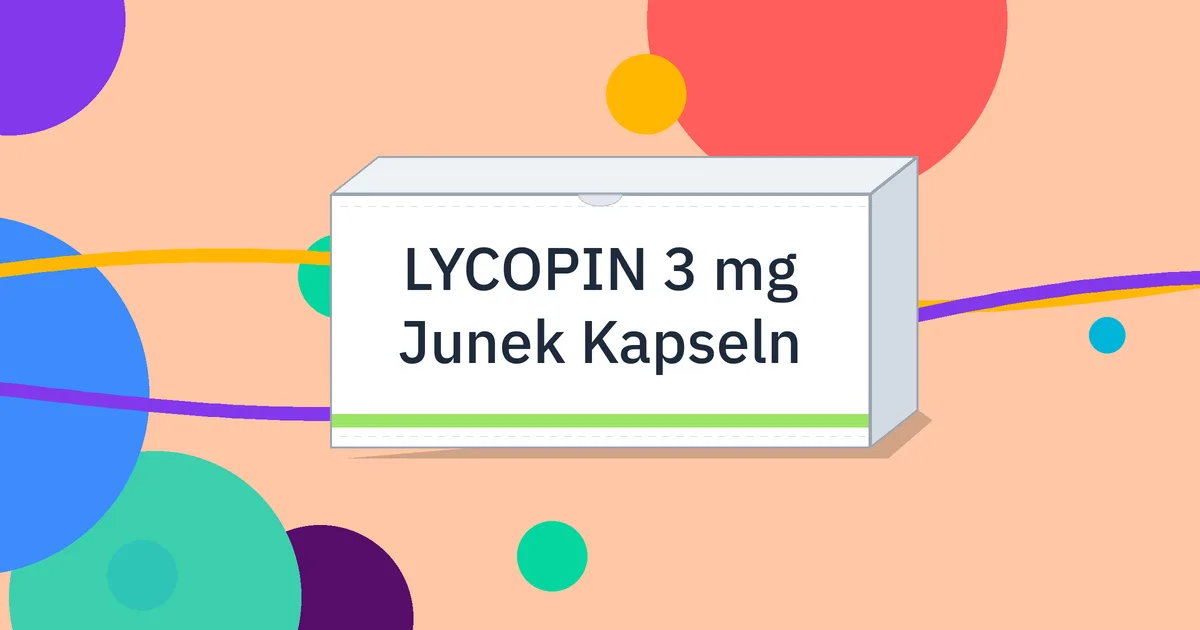 Symbolbild: Packung mit der Aufschrift LYCOPIN 3 mg Junek Kapseln (PZN 07079855) – Verfügbarkeit und Bezug in Apotheken in Frankfurt am Main