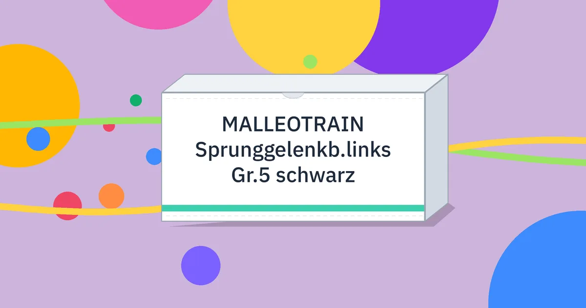Symbolbild: Packung mit der Aufschrift MALLEOTRAIN Sprunggelenkb.links Gr.5 schwarz (PZN 07551430) – Verfügbarkeit und Bezug in Apotheken in Frankfurt am Main