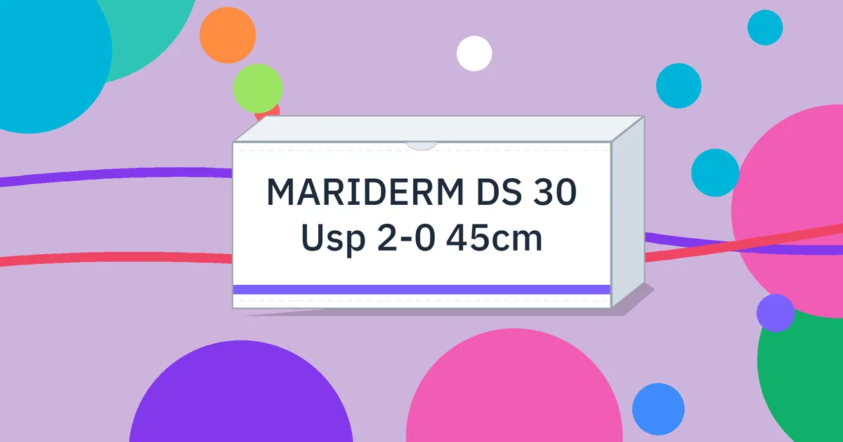 Symbolbild: Packung mit der Aufschrift MARIDERM DS 30 Usp 2-0 45cm (PZN 00548755) – Verfügbarkeit und Bezug in Apotheken in Frankfurt am Main