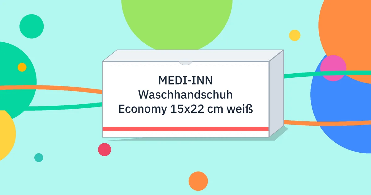 Symbolbild: Packung mit der Aufschrift MEDI-INN Waschhandschuh Economy 15x22 cm weiß (PZN 10333240) – Verfügbarkeit und Bezug in Apotheken in Frankfurt am Main