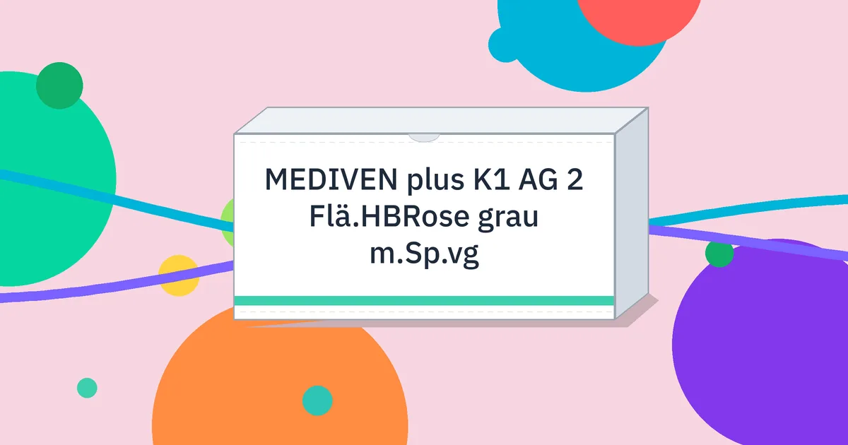 Symbolbild: Packung mit der Aufschrift MEDIVEN plus K1 AG 2 Flä.HBRose grau m.Sp.vg (PZN 18939775) – Verfügbarkeit und Bezug in Apotheken in Frankfurt am Main