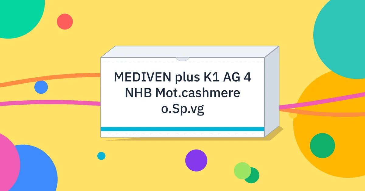 Symbolbild: Packung mit der Aufschrift MEDIVEN plus K1 AG 4 NHB Mot.cashmere o.Sp.vg (PZN 15915219) – Verfügbarkeit und Bezug in Apotheken in Frankfurt am Main