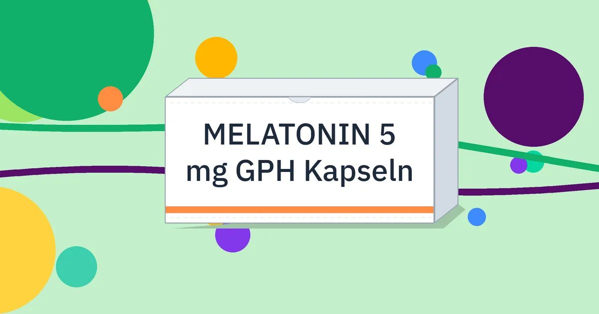 Symbolbild: Packung mit der Aufschrift MELATONIN 5 mg GPH Kapseln (PZN 09915959) – Verfügbarkeit und Bezug in Apotheken in Frankfurt am Main