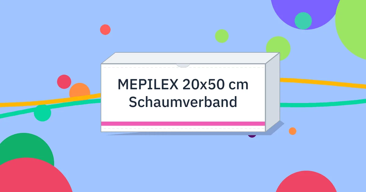 Symbolbild: Packung mit der Aufschrift MEPILEX 20x50 cm Schaumverband (PZN 01166814) – Verfügbarkeit und Bezug in Apotheken in Frankfurt am Main