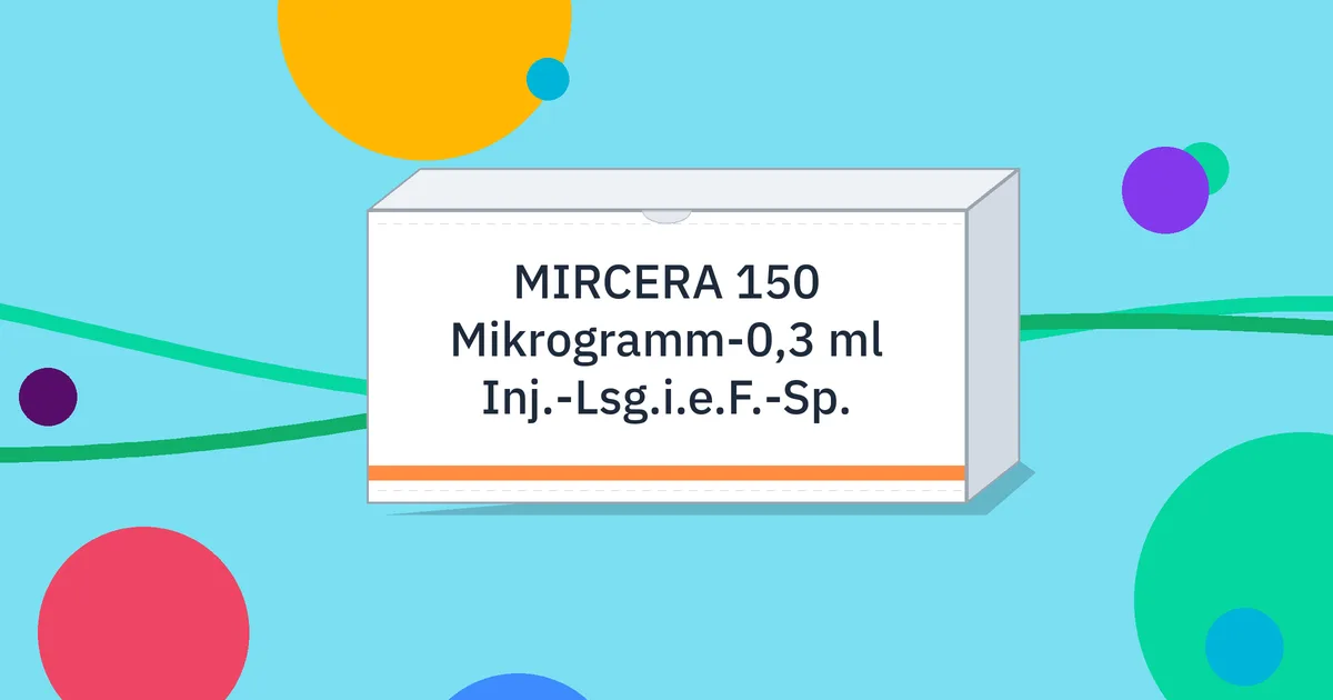 Symbolbild: Packung mit der Aufschrift MIRCERA 150 Mikrogramm-0,3 ml Inj.-Lsg.i.e.F.-Sp. (PZN 08472158) – Verfügbarkeit und Bezug in Apotheken in Frankfurt am Main