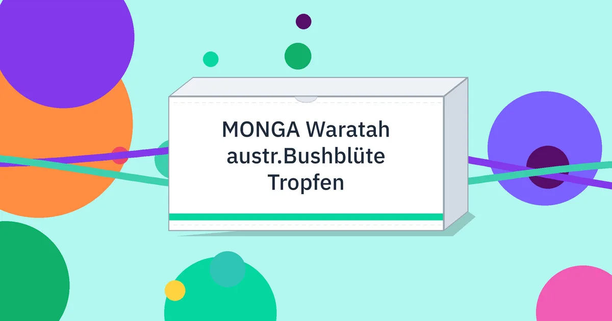 Symbolbild: Packung mit der Aufschrift MONGA Waratah austr.Bushblüte Tropfen (PZN 06126676) – Verfügbarkeit und Bezug in Apotheken in Frankfurt am Main