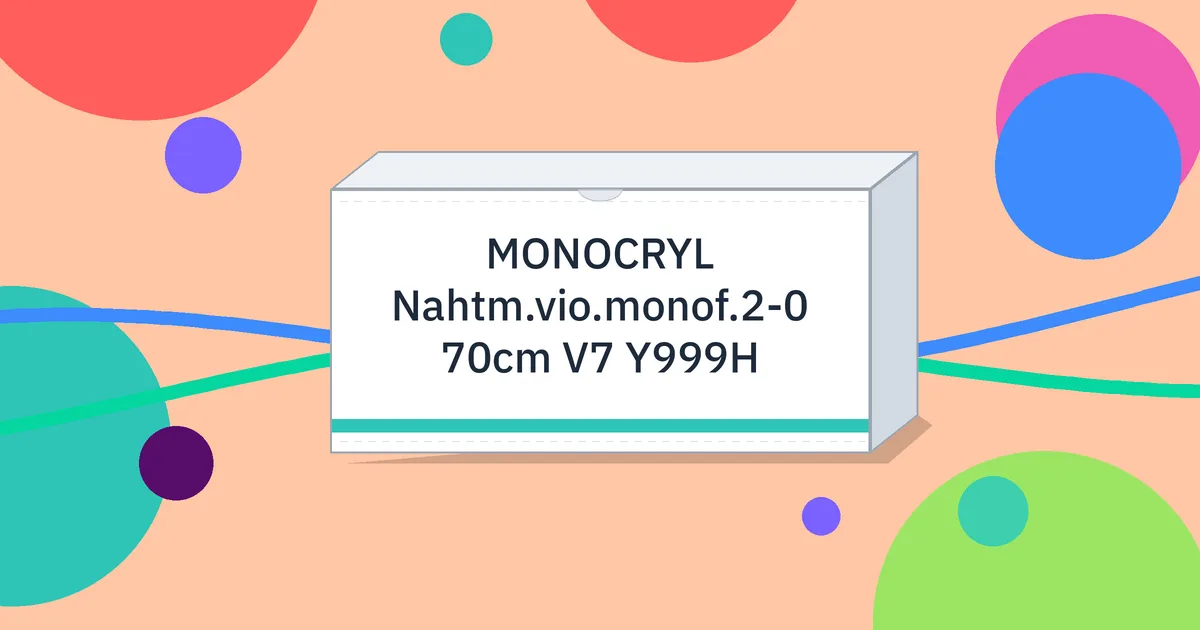 Symbolbild: Packung mit der Aufschrift MONOCRYL Nahtm.vio.monof.2-0 70cm V7 Y999H (PZN 16393007) – Verfügbarkeit und Bezug in Apotheken in Frankfurt am Main