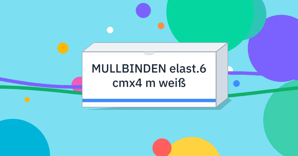 Symbolbild: Packung mit der Aufschrift MULLBINDEN elast.6 cmx4 m weiß (PZN 01720707) – Verfügbarkeit und Bezug in Apotheken in Frankfurt am Main