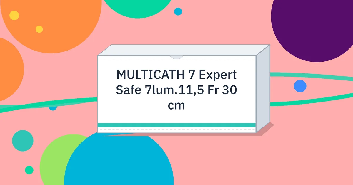 Symbolbild: Packung mit der Aufschrift MULTICATH 7 Expert Safe 7lum.11,5 Fr 30 cm (PZN 11125414) – Verfügbarkeit und Bezug in Apotheken in Frankfurt am Main