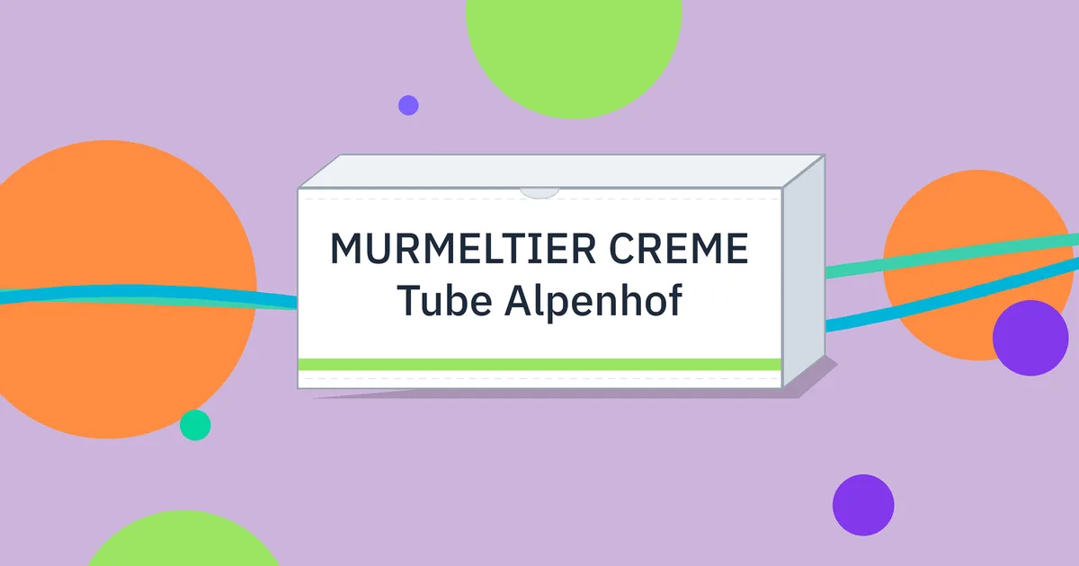 Symbolbild: Packung mit der Aufschrift MURMELTIER CREME Tube Alpenhof (PZN 20894100) – Verfügbarkeit und Bezug in Apotheken in Frankfurt am Main